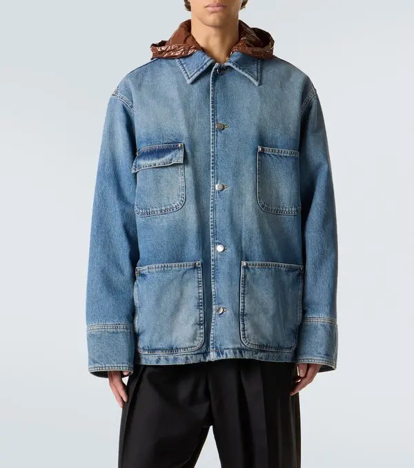 Plan C Denim Field Jacket - Blue
