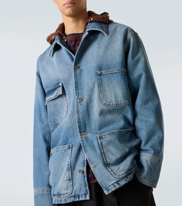 Plan C Denim Field Jacket - Blue