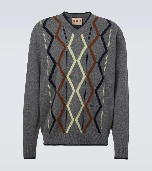 Plan C Intarsia Wool And Cashmere Sweater