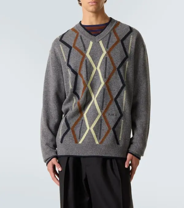 Plan C Intarsia Wool And Cashmere Sweater