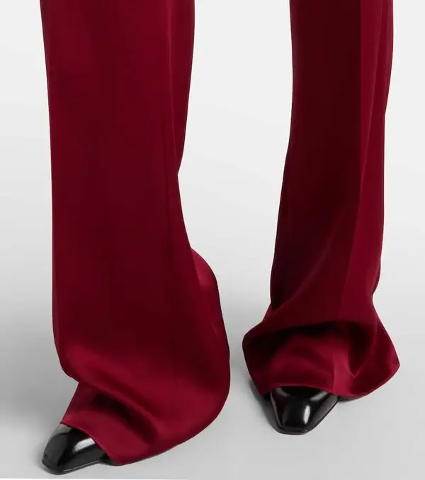 Max Mara Scalata Velvet-trimmed Satin Jumpsuit - Red