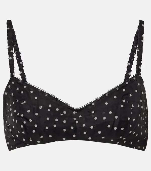 Sir The Label Polka-dot Silk Bralette - Black