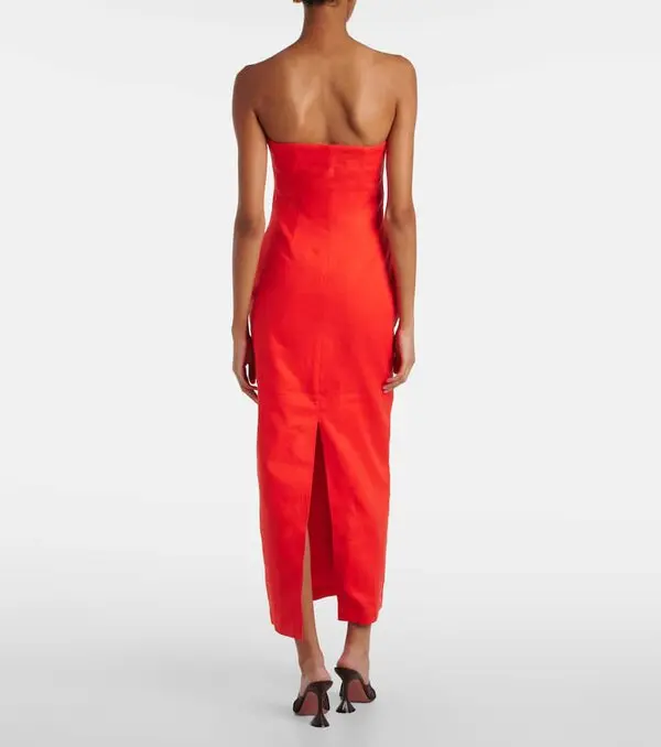 SIR. Strapless Linen Maxi Dress