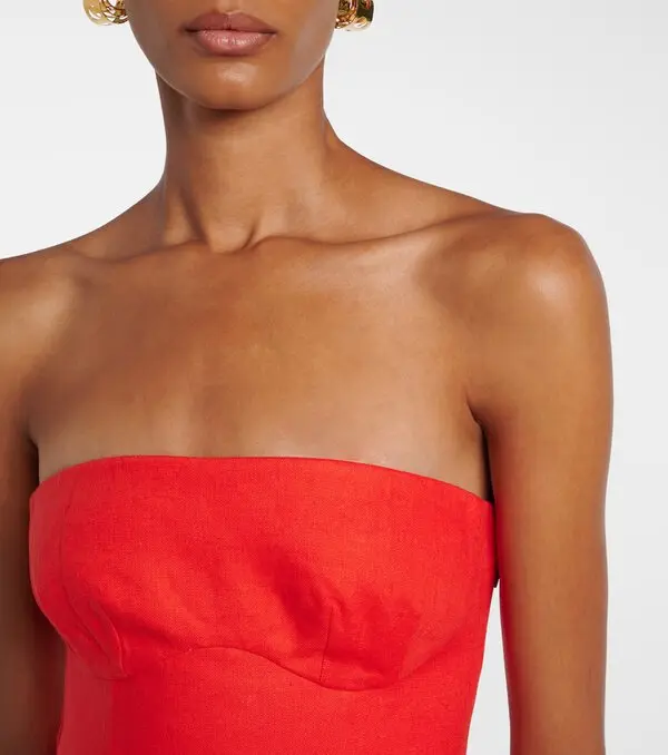 SIR. Strapless Linen Maxi Dress