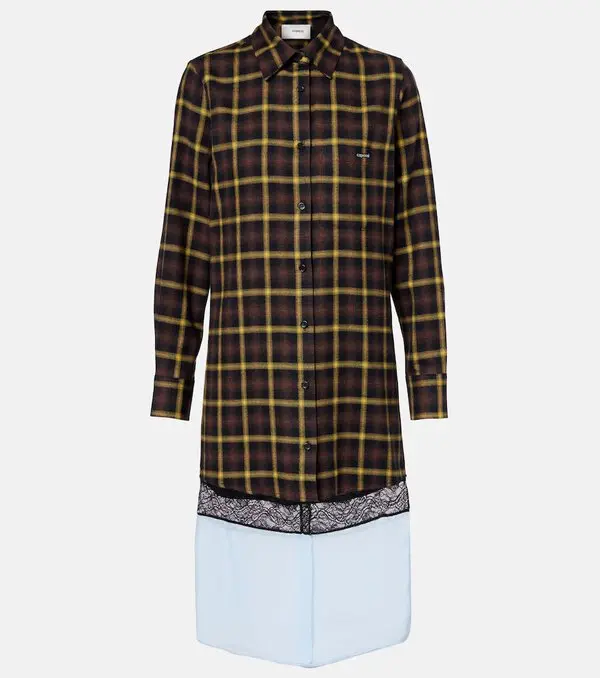 Coperni Checked Shirt Dress - Multicoloured