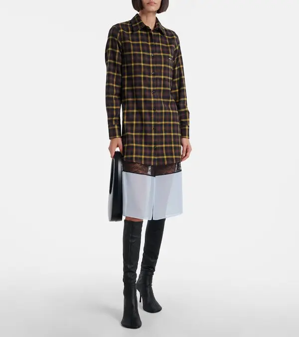 Coperni Checked Shirt Dress - Multicoloured