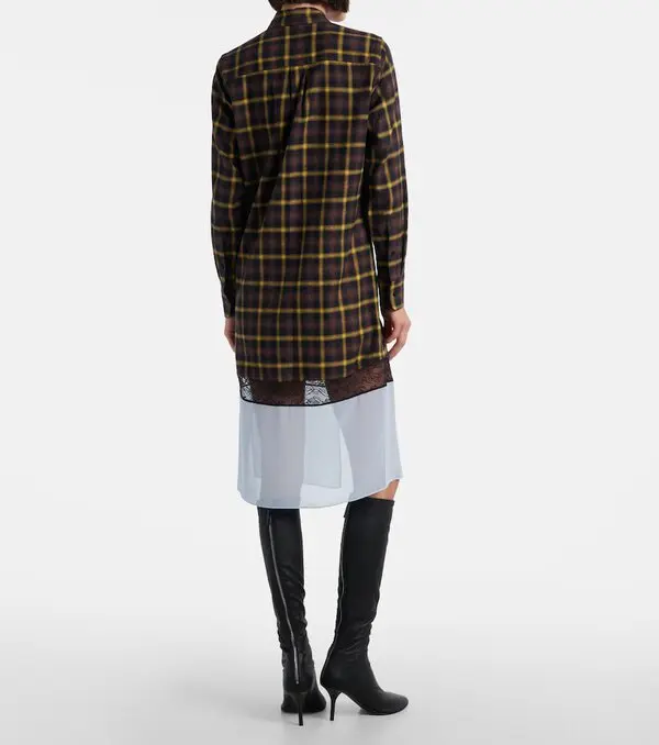 Coperni Checked Shirt Dress - Multicoloured