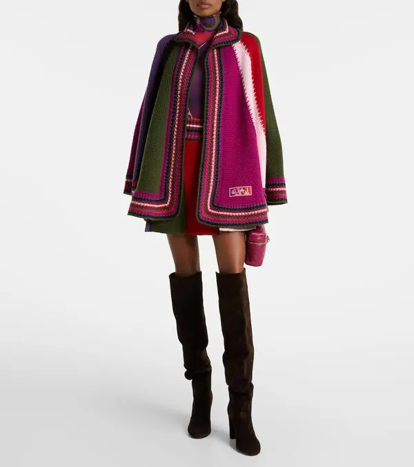 Emilio Pucci Colorblocked Wool Cape - Multicoloured