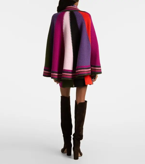 Emilio Pucci Colorblocked Wool Cape - Multicoloured