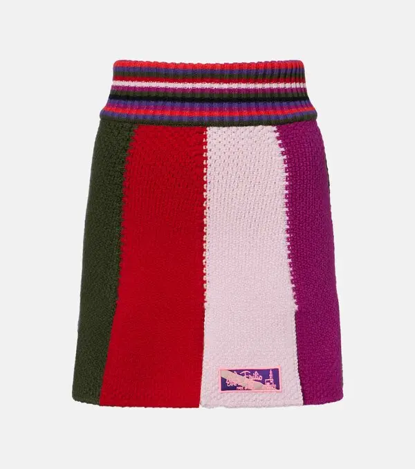 Emilio Pucci Striped Wool-blend Miniskirt - Multicoloured