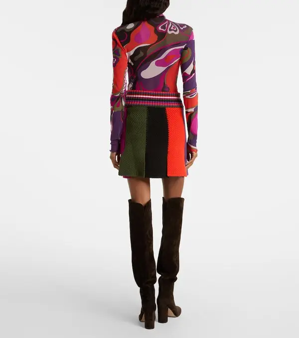 Emilio Pucci Striped Wool-blend Miniskirt - Multicoloured