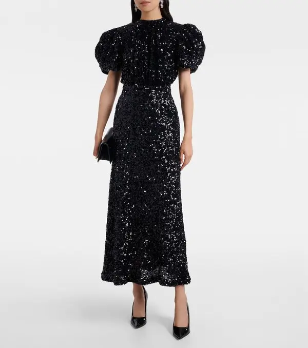 ROTATE BY BIRGER CHRISTENSEN Sequined Cocktail Dress