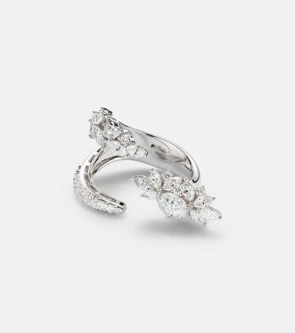 Yeprem Y-not 18k White Gold Ring With Diamonds - Silver