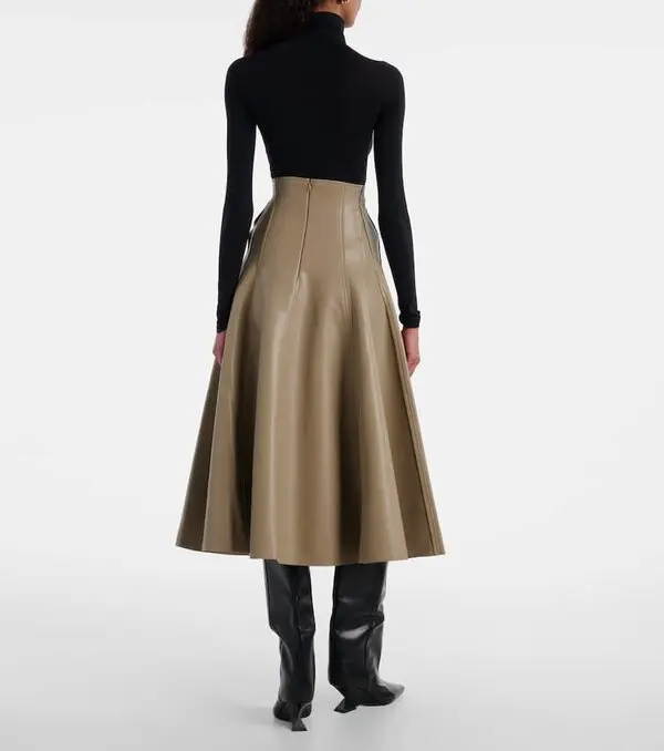 Norma Kamali Flared Midi Skirt