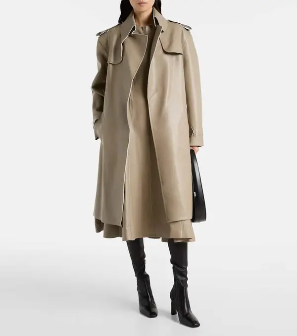 Norma Kamali Coated Trench Coat - Beige