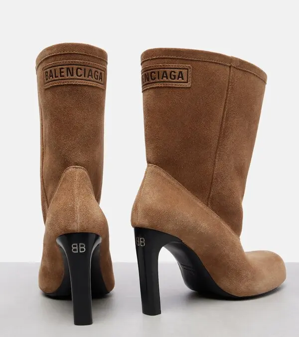 Balenciaga Fargo 80 Suede Ankle Boots