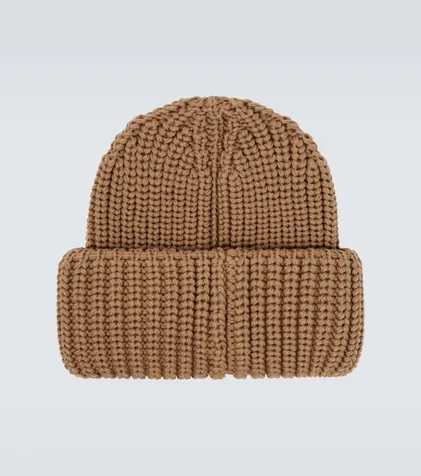 Moncler Logo Ribbed-knit Virgin Wool Beanie