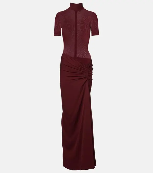 Christopher Esber Gathered Ribbed-knit Gown