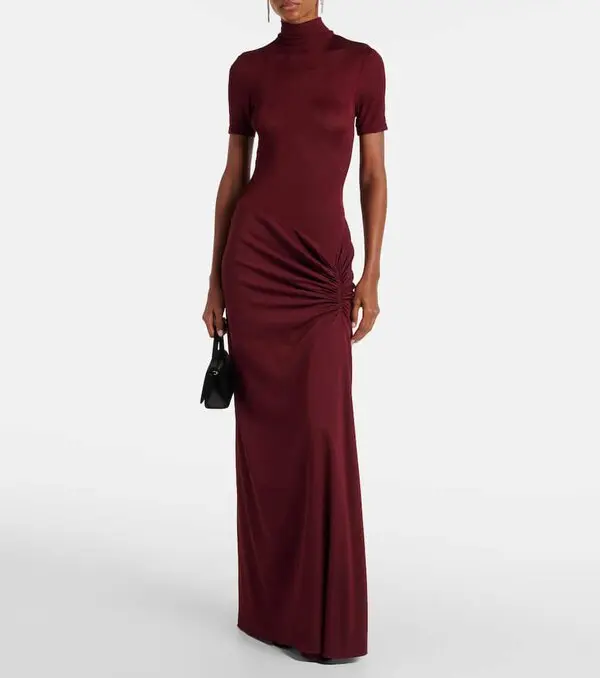 Christopher Esber Gathered Ribbed-knit Gown