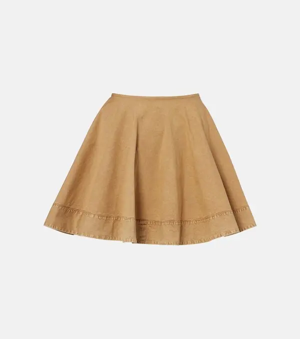 GANNI Flared Cotton-blend Miniskirt