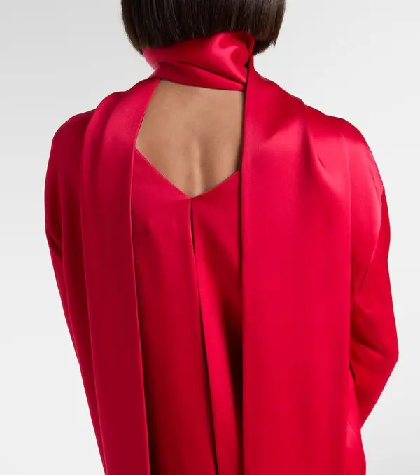 Tom Ford Asymmetric Scarf-Detail CrPe Cocktail Dress - Pink | Editorialist