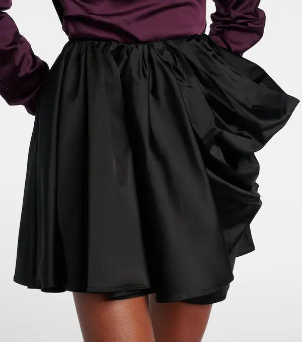 GANNI Draped Mini Skirt - Black