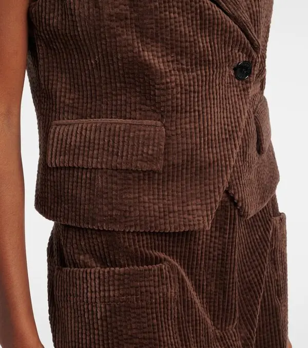 GANNI Cotton Corduroy Single-breasted Vest