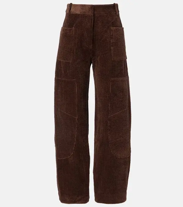 GANNI Cotton Corduroy Cargo Trousers