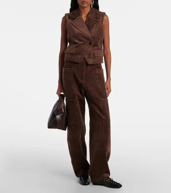 GANNI Cotton Corduroy Cargo Trousers