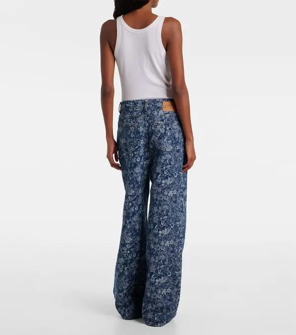 GANNI Tapestry Wide-leg Jeans