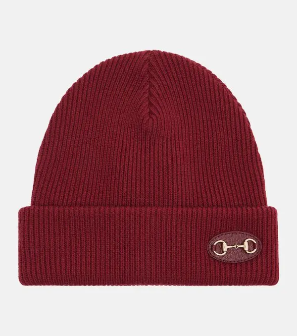 Gucci Horsebit Ribbed-knit Wool Beanie - Red
