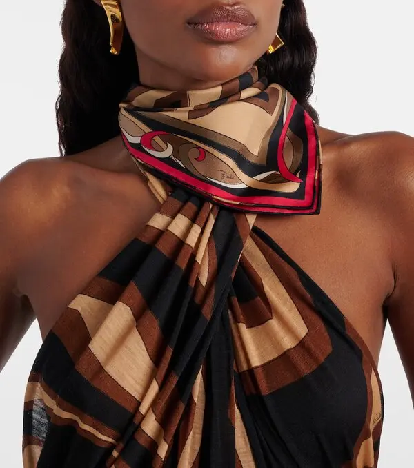 Emilio Pucci Labirinto Silk Twill Scarf