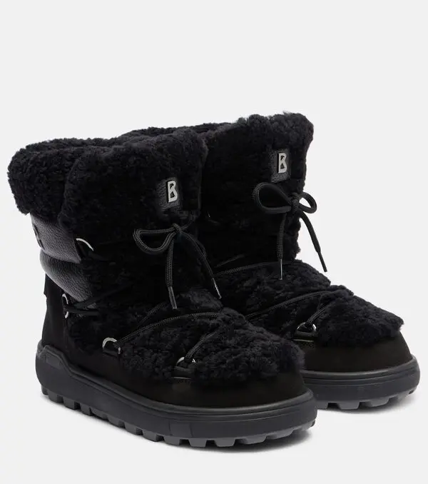 Bogner Chamonix Shearling-trimmed Suede Snow Boots - Black