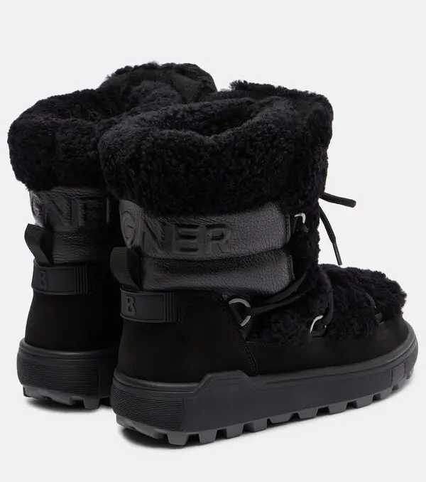 Bogner Chamonix Shearling-trimmed Suede Snow Boots - Black