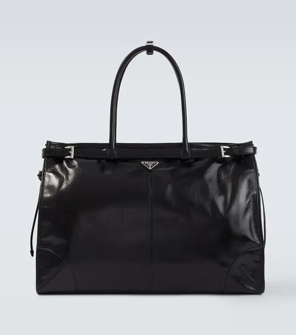 Prada Bonnie Leather Tote Bag - Black
