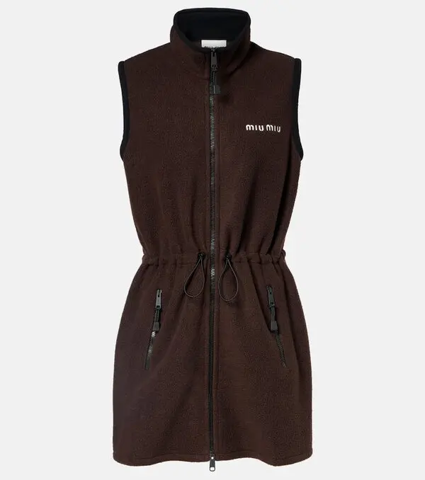 Miu Miu Logo Fleece Minidress