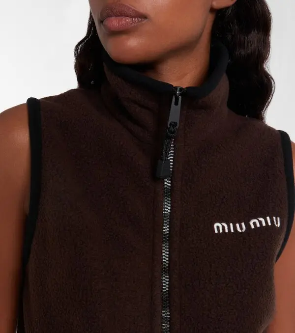 Miu Miu Logo Fleece Minidress