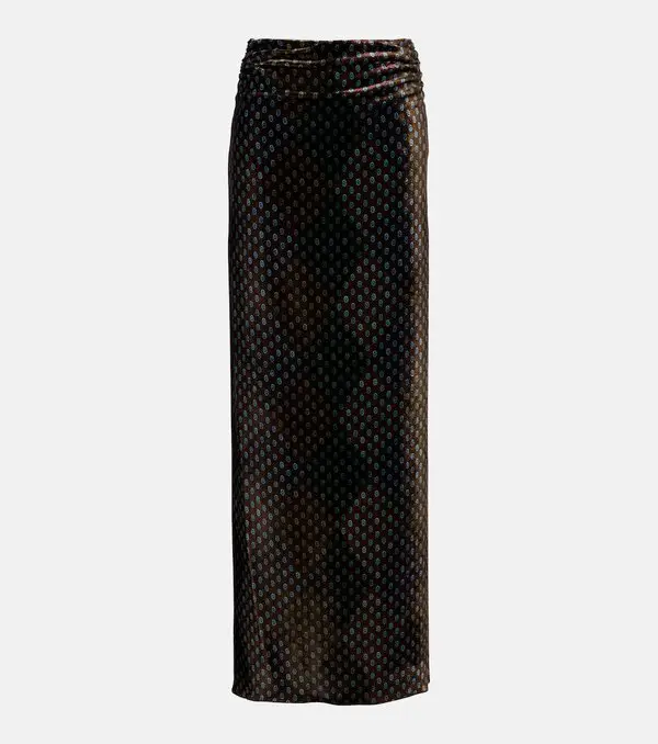 Dries Van Noten Printed Satin Maxi Skirt