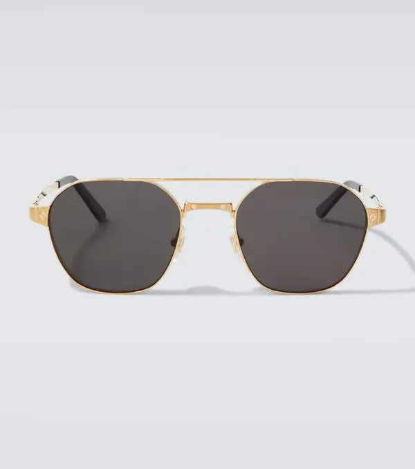 CARTIER Santos De Aviator Sunglasses - Gold