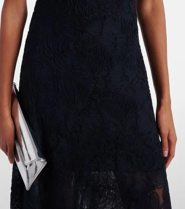 Rotate By Birger Christensen Flower Mesh Maxi Dress - Blue | Editorialist