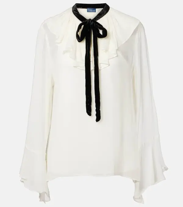 Polo Ralph Lauren Ruffled Tie-front Blouse