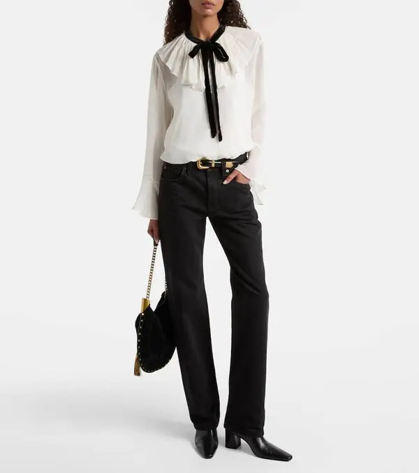 Polo Ralph Lauren Ruffled Tie-front Blouse