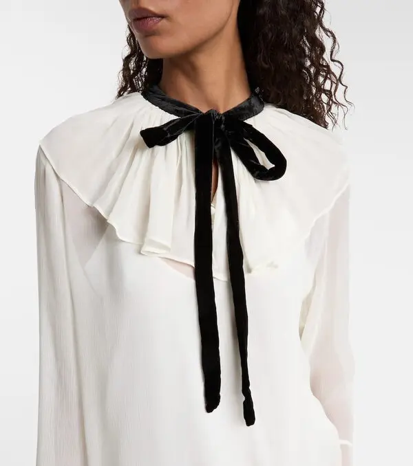 Polo Ralph Lauren Ruffled Tie-front Blouse