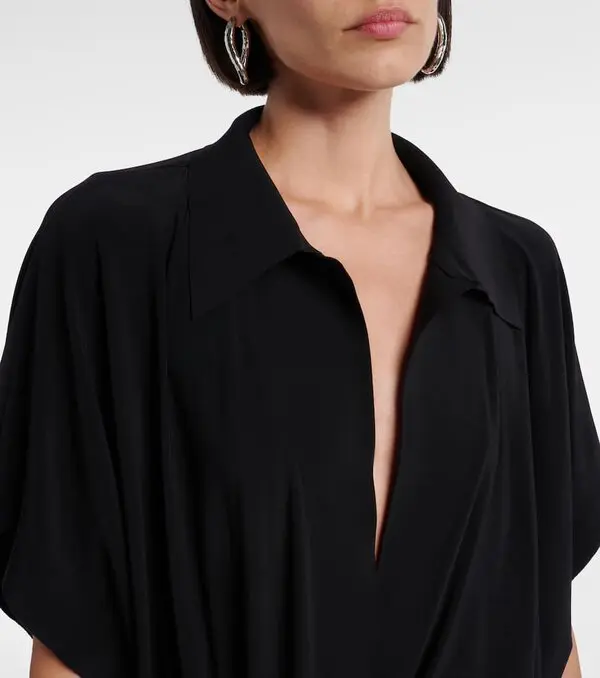 Norma Kamali Oversized Shirt Bodysuit