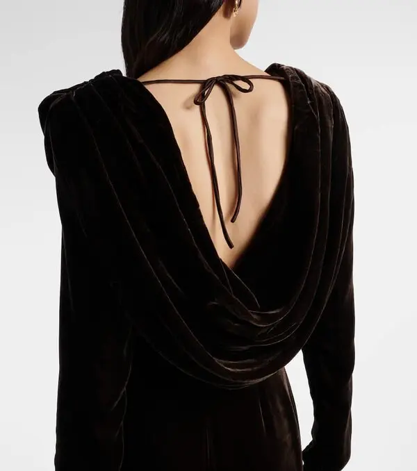 Remain Birger Christensen Draped Velvet Gown