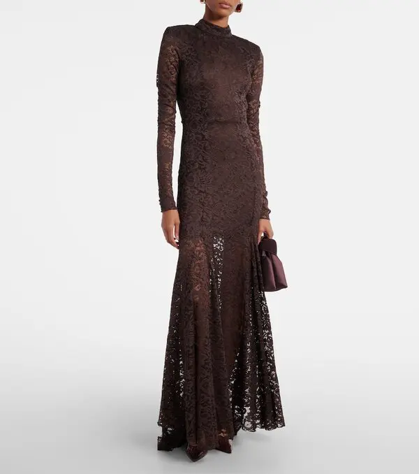 Remain Birger Christensen Open-back Floral Lace Gown