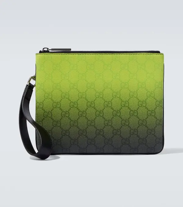 Gucci Gg Ombré Canvas Pouch - Green