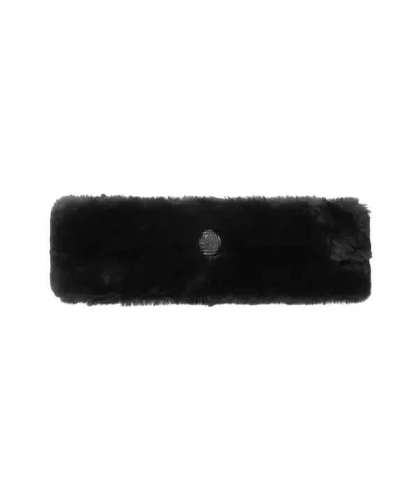TOTEME Leather-trimmed Shearling Headband - Black