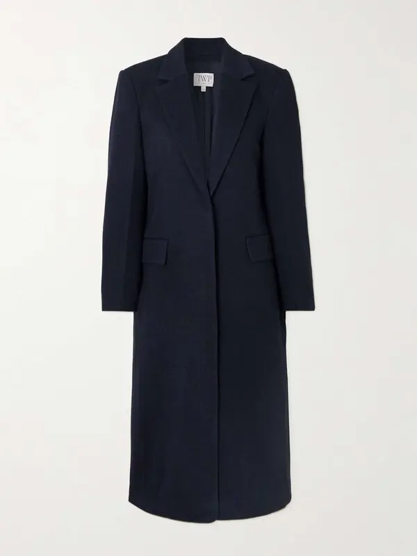 TWP Mattie Wool-blend Twill Coat - Navy