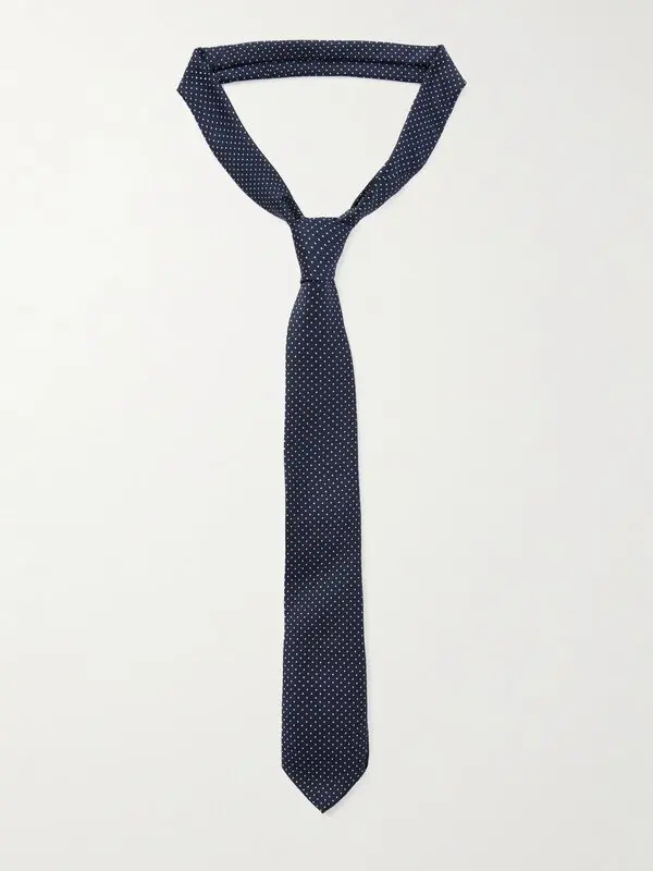 THE FRANKIE SHOP Lene Polka-dot Jacquard Tie - Blue